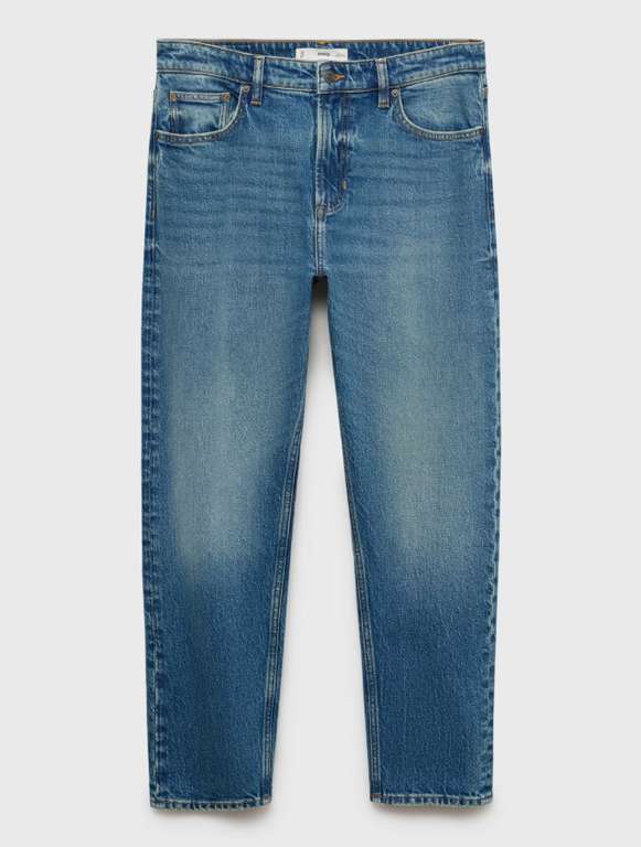 Jean Mango Tapered-fit: jean coton délavé moyen – 14,99€ at Mango ...