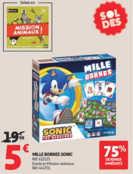 Mille Bornes Sonic – Jeu de Société au meilleur prix, à Auchan at ...