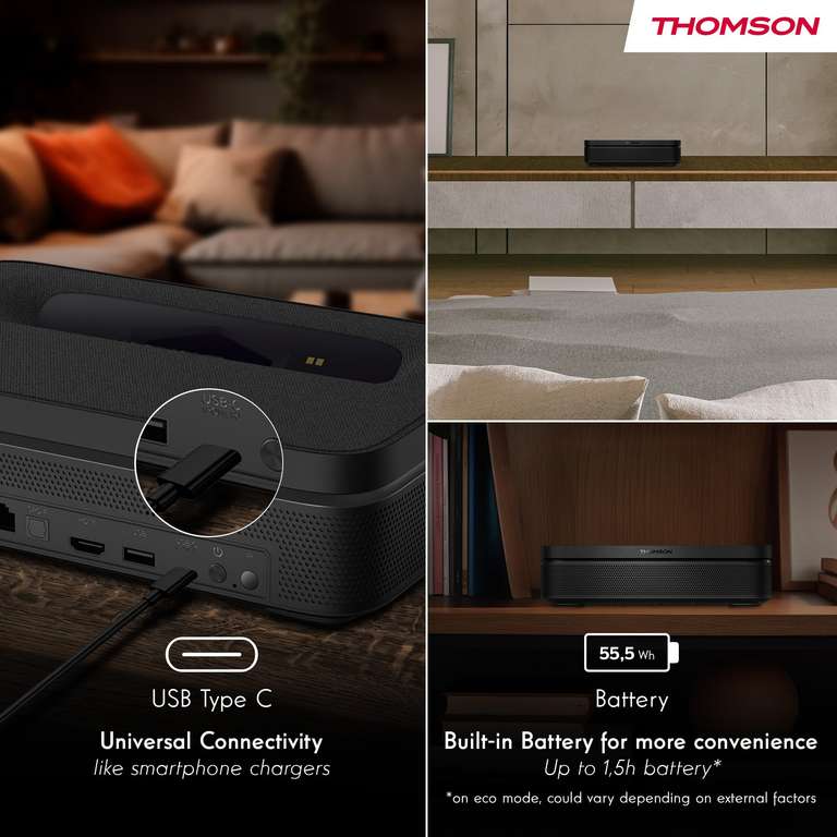 Vidéoprojecteur Thomson Sirius PG55B ultra courte focale: 3LED Laser ...