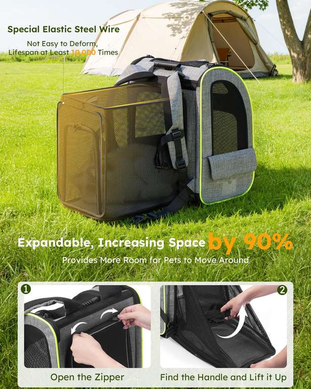 Sac à dos Transport XL extensible pour chien et chat Pecute - at Amazon ...