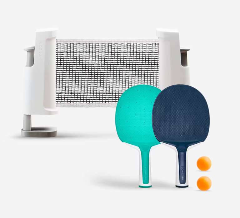 Set poteaux filet ping pong Pongori reglable Rollnet 1,55 m • 2 ...