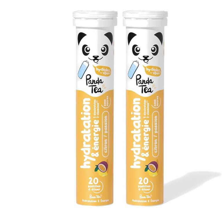 Pastilles Hydratation & Énergie Panda Tea Citron/Passion (2×20) at ...