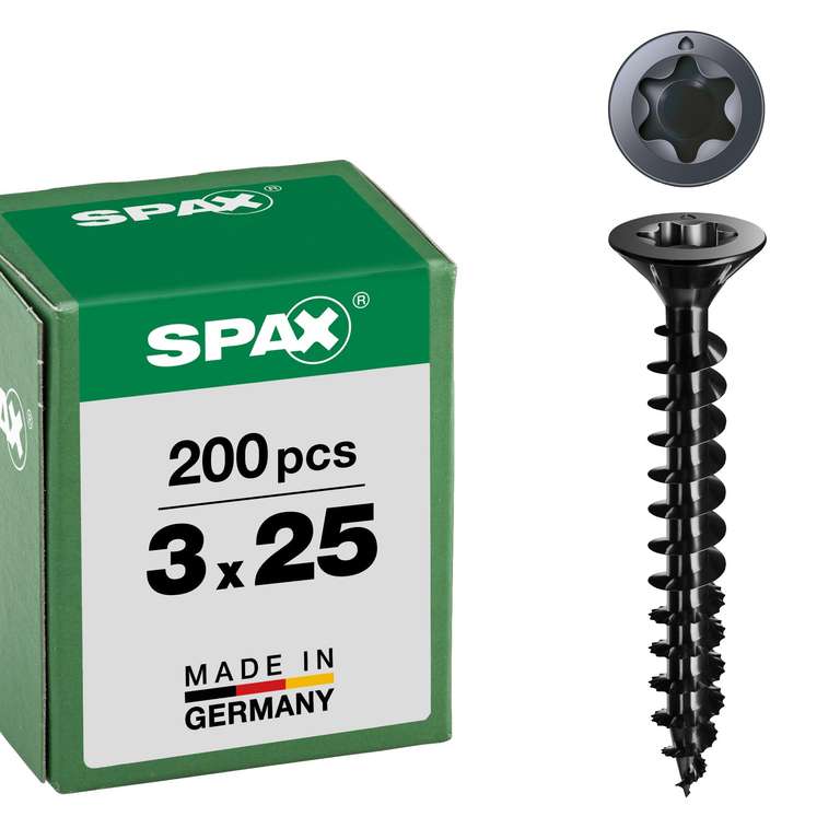 vis universelles T-Star Plus noir 3x25mm, 200 pcs - à Amazon