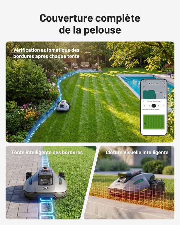 YUKA Mini 2 500 Robot Tondeuse + Garage, 3 caméras IA – at Amazon - 799 ...
