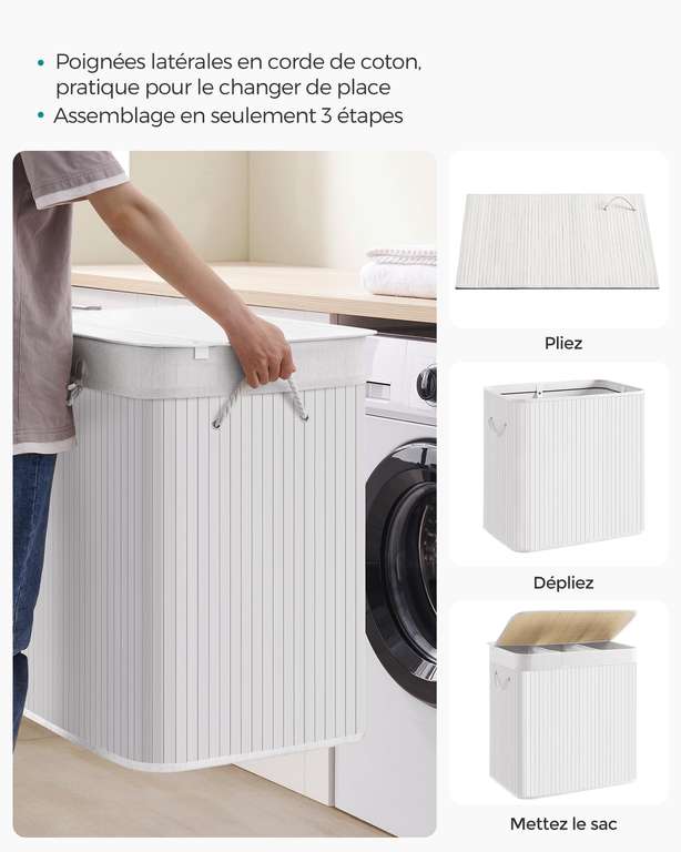 Songmics panier à linge 150L au meilleur prix, à Amazon - Dealabs