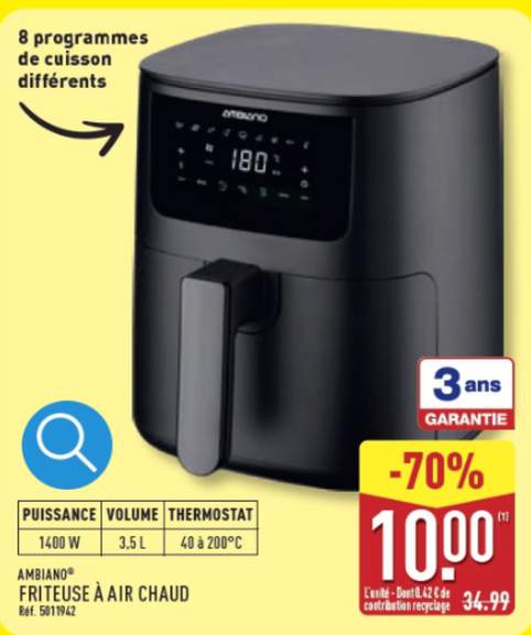 Friteuse Air Chaud Aldi
