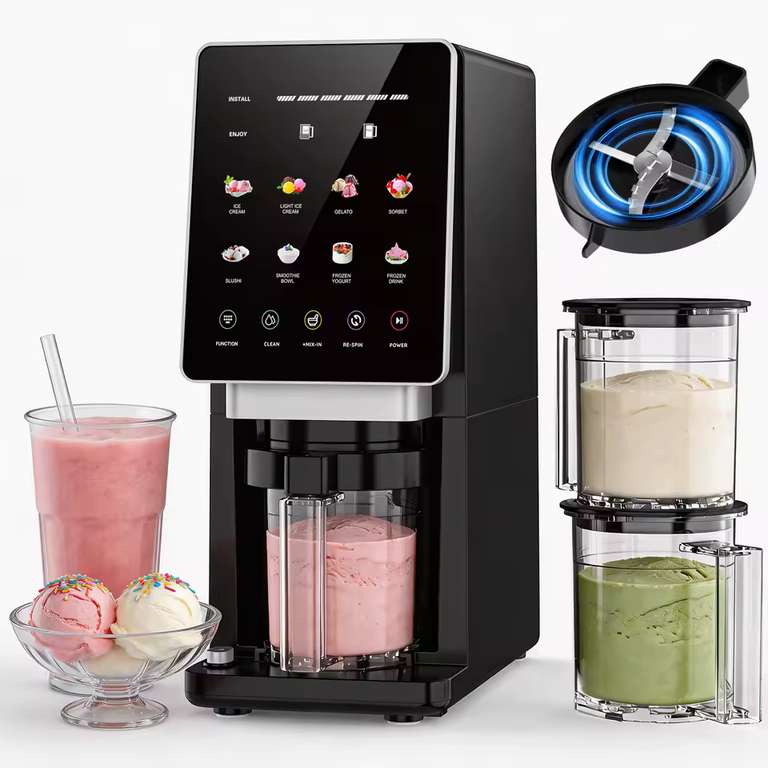 Teendow KF-2501U1 – Machine à glace 800W 8 programmes, 3 gobelets 590 ...