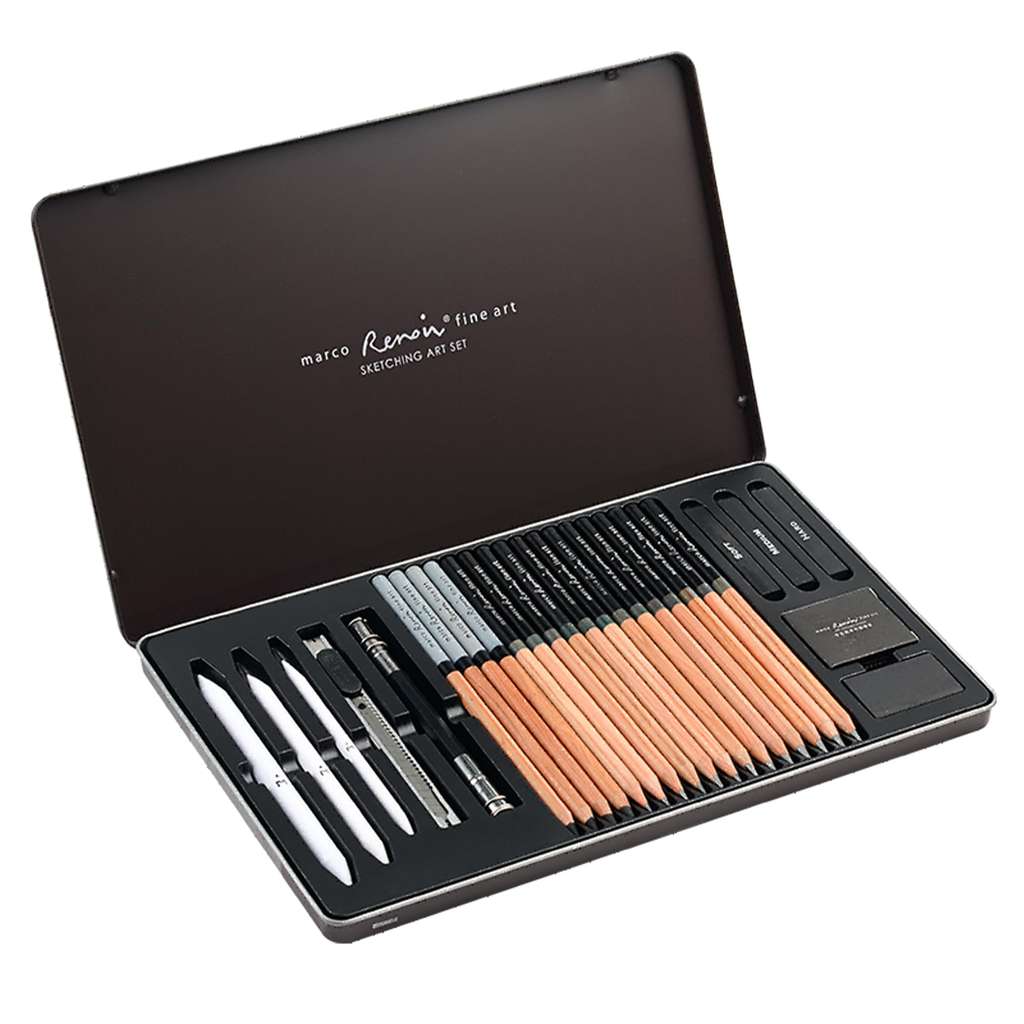 Encre et croquis Marco 27 crayons – Coffret cadeau 2H à 8B at Amazon ...
