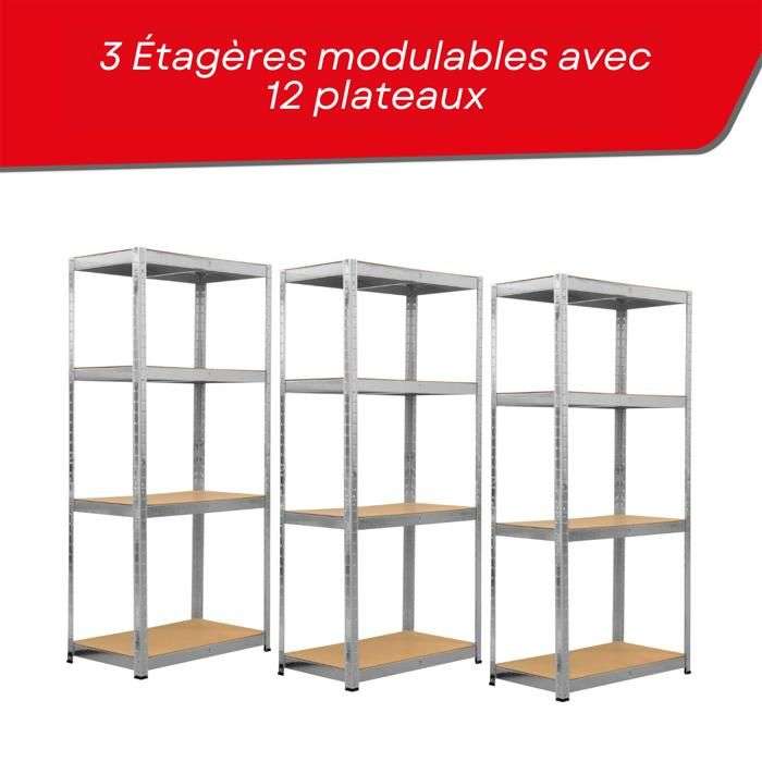 Étagère triple lourde Euro Vanadium 960 kg, 12 plateaux – à Cdiscount ...