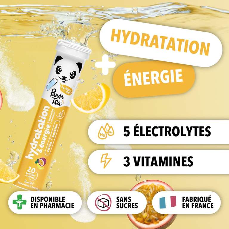 Pastilles Hydratation & Énergie Panda Tea Citron/Passion (2×20) at ...