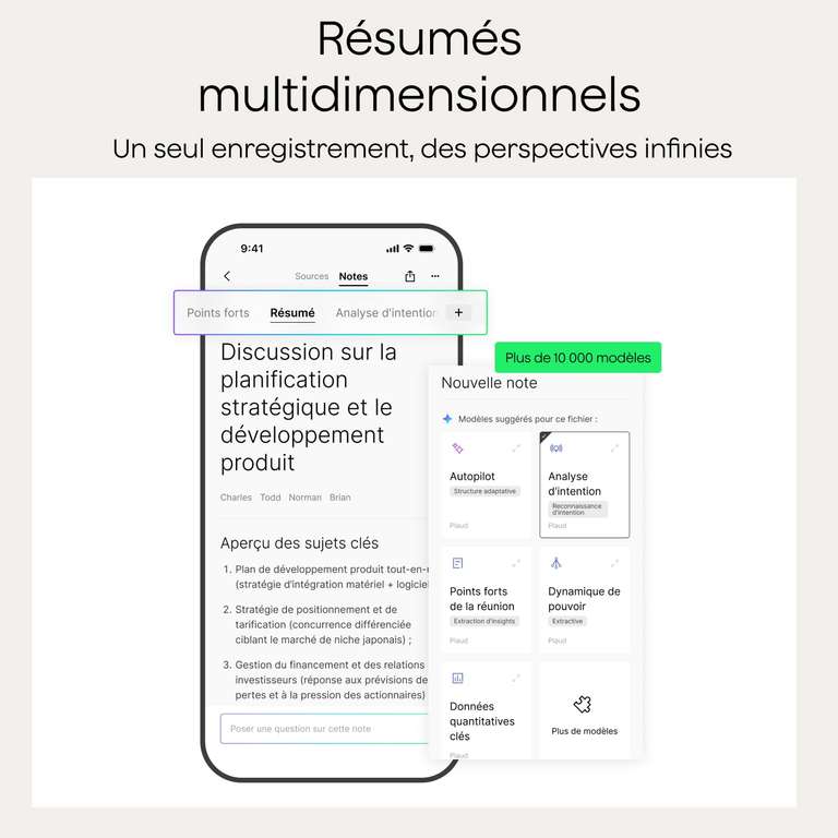 Plaud Note Pro Enregistreur Vocal IA – Transcription & Résumé IA, 112 ...