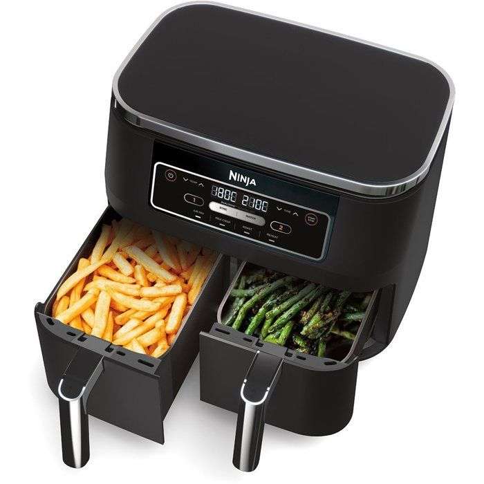Friteuse sans huile Ninja Foodi AF200EU - Capacité 7,6L, Double cuve, 4 ...