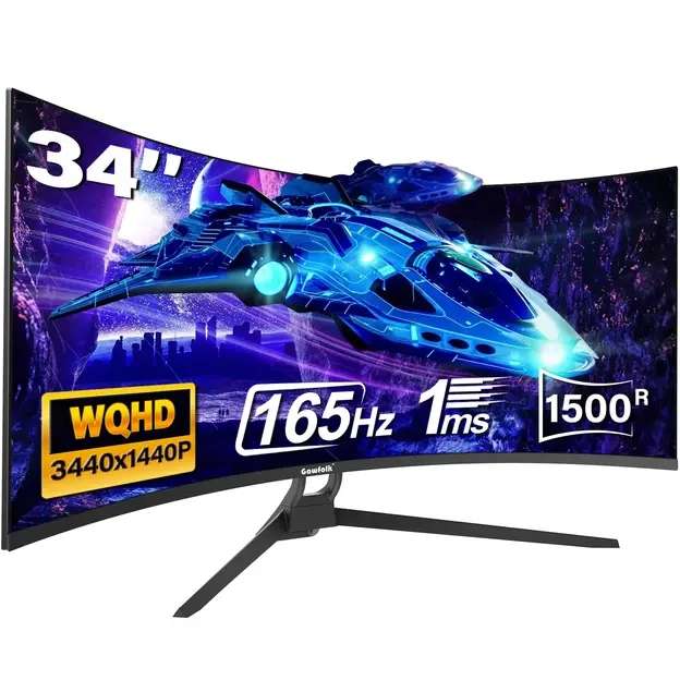 Écran PC 34 Gawfolk Ultrawide 165Hz UWQHD à 129,99 € chez JoyBuy | Dealabs