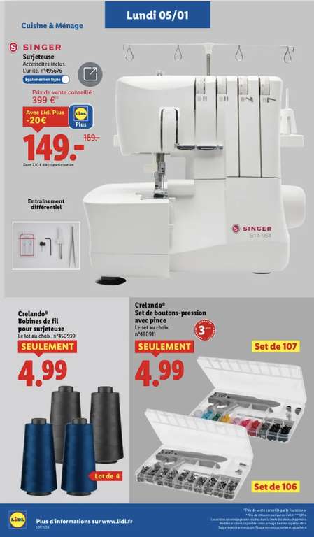 Surjeteuse SINGER S14-954 à 149,00 € chez Lidl + | Dealabs