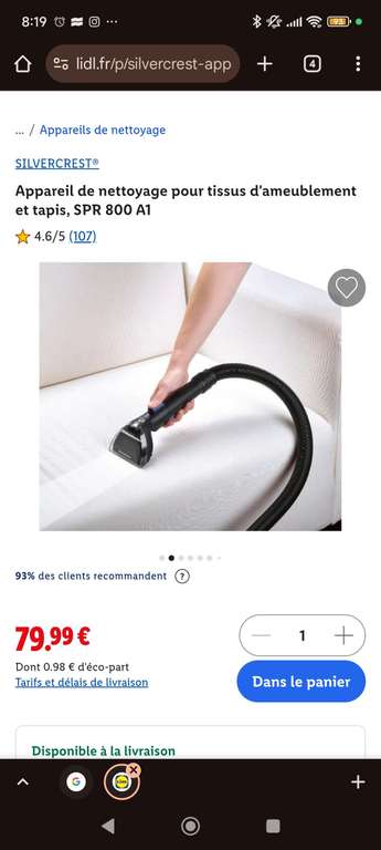 Shampouineuse Canape Lidl