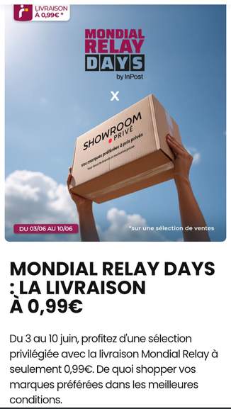 Frais De Port Gratuit Showroomprive Mondial Relay