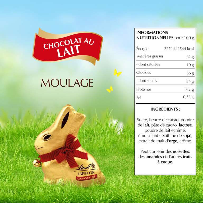 Lapin au chocolat Lindt Lapin Or - Chocolat au Lait 200g, @ Amazon at ...