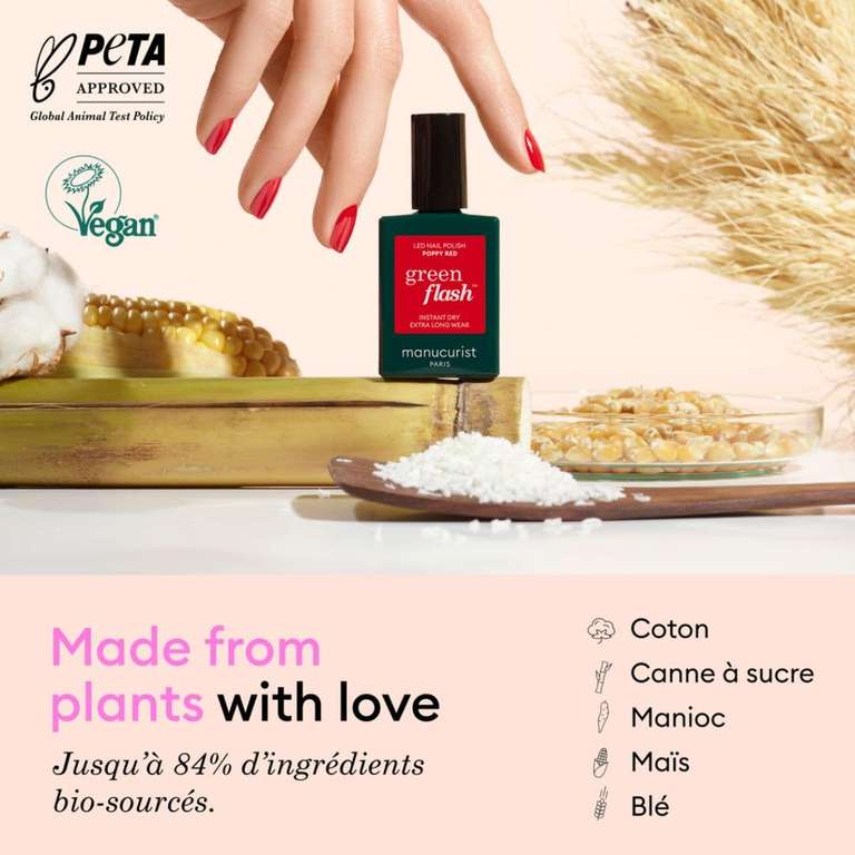 Manucurist - Kit 2 vernis, base et top coat, lampe led, dissolvant ...