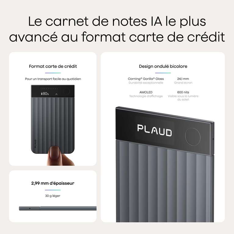 Plaud Note Pro Enregistreur Vocal IA – Transcription & Résumé IA, 112 ...