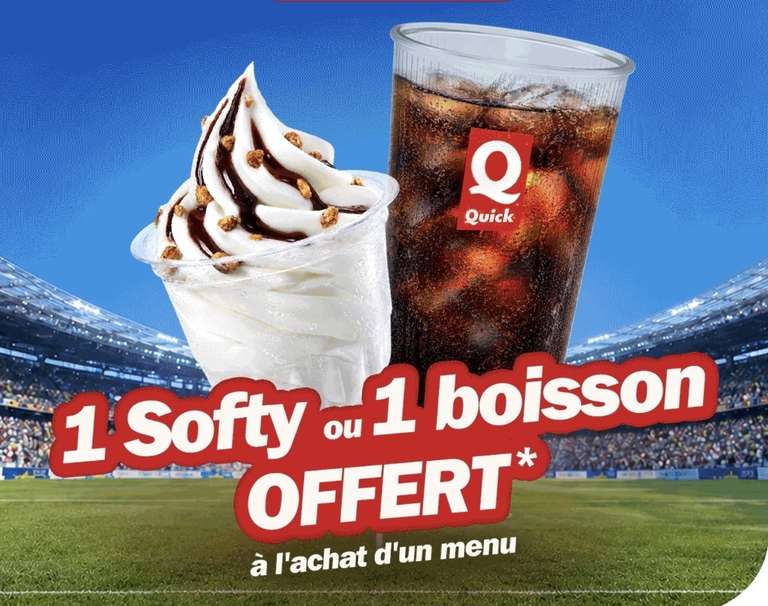 1 Softy ou 1 Boisson 35cl offert à l'achat d'un menu – Dealabs.com
