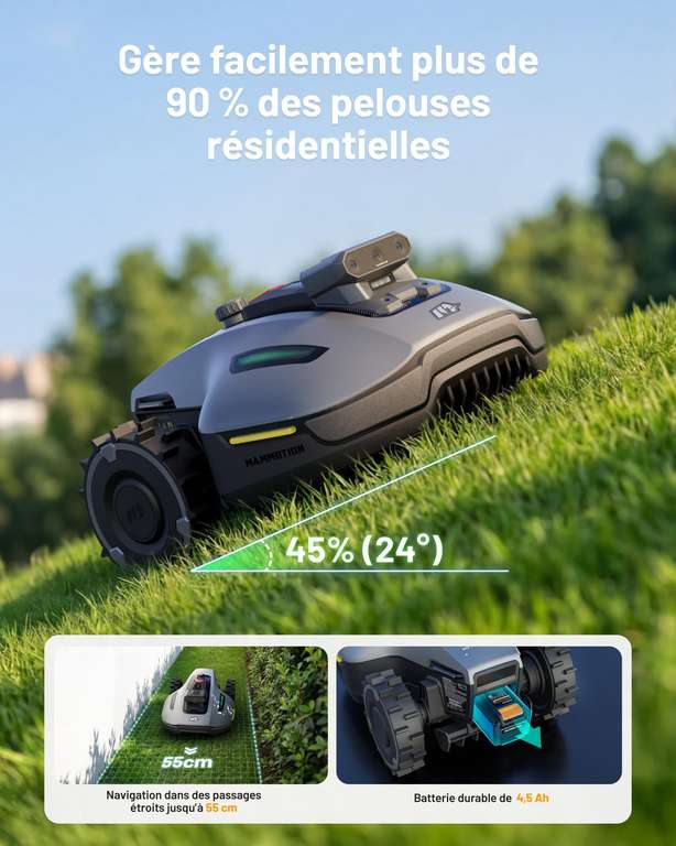 YUKA Mini 2 500 Robot Tondeuse + Garage, 3 caméras IA – at Amazon - 799 ...