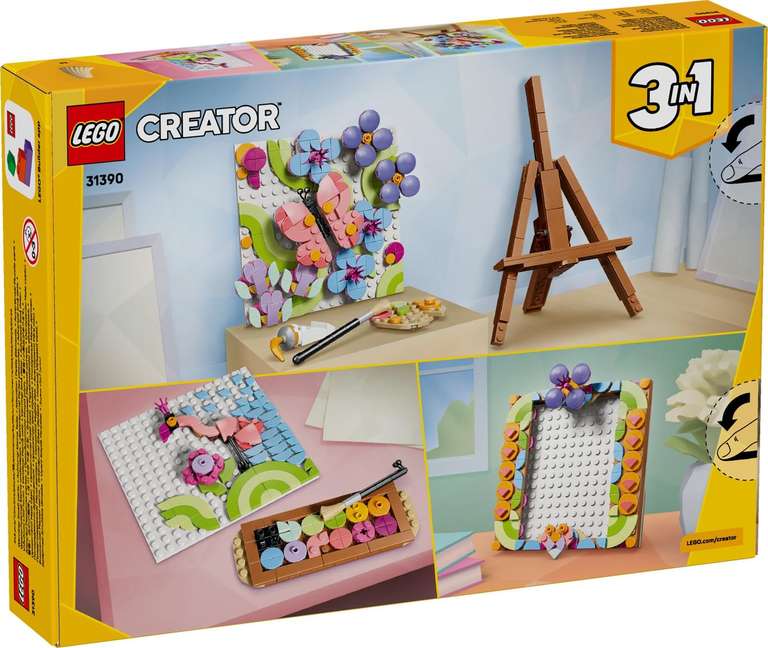 Lego Creator 3-en-1 31390 Tableau Floral – 348 pcs, 3 modèles à ...