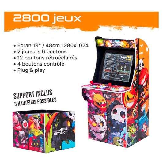 Borne Arcade AMS-Retrogaming Monsters - 2800 Jeux, 2 Joueurs, 499,88 ...