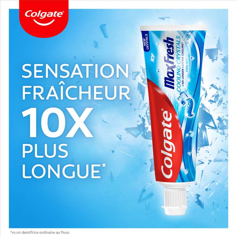 Lot de 6 tubes de Colgate Max Fresh - Cristaux Fraîcheur Dentifrice ...