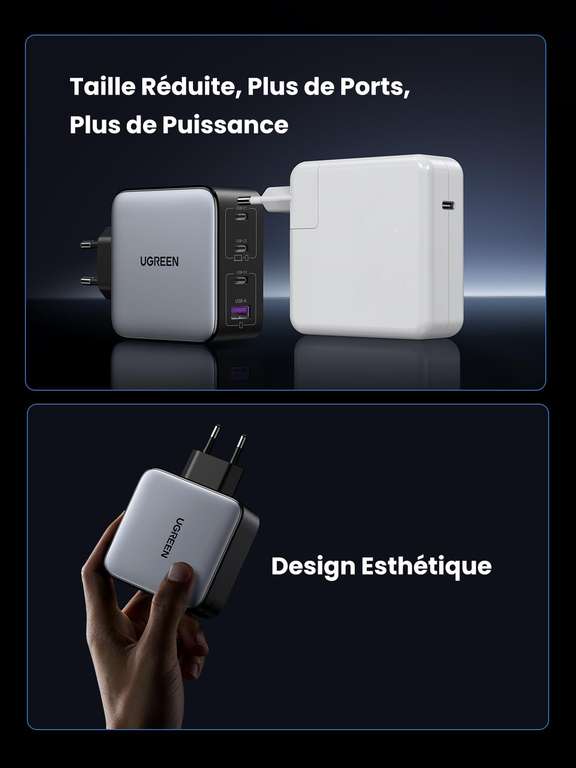 Chargeur USB Ugreen Nexode 100W 4 ports GaN - rapide, fiable at Amazon ...