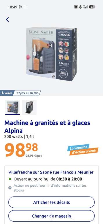 Machine à granités et milkshake à Action — prix 98,98€ au top ...